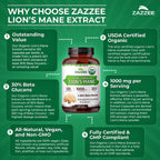 Zazzee lion's mane for mental clarity