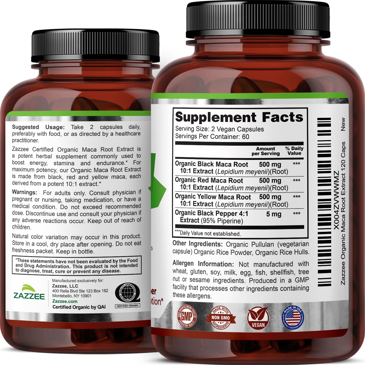 Zazzee maca root for vitality