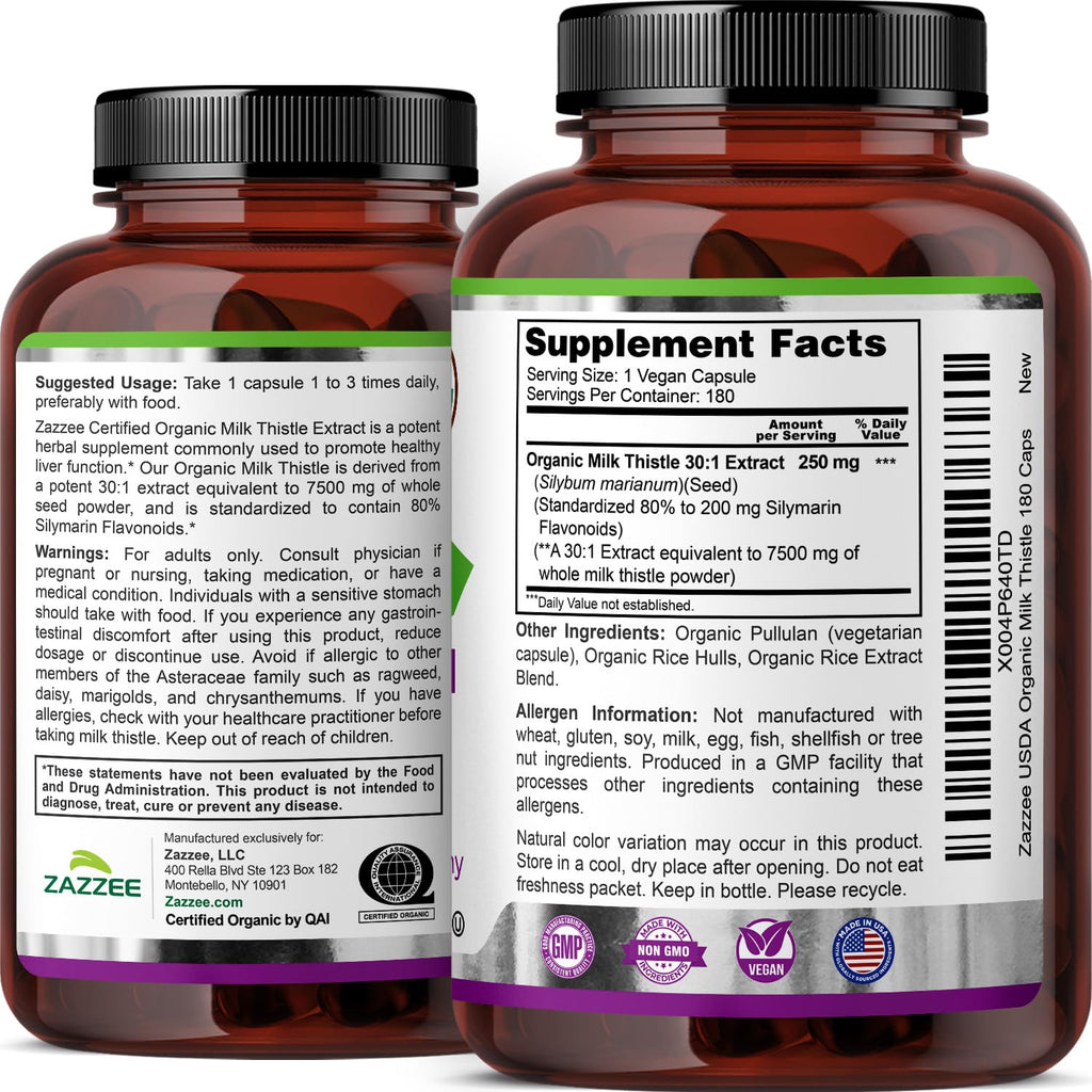 Zazzee milk thistle 30:1 extract