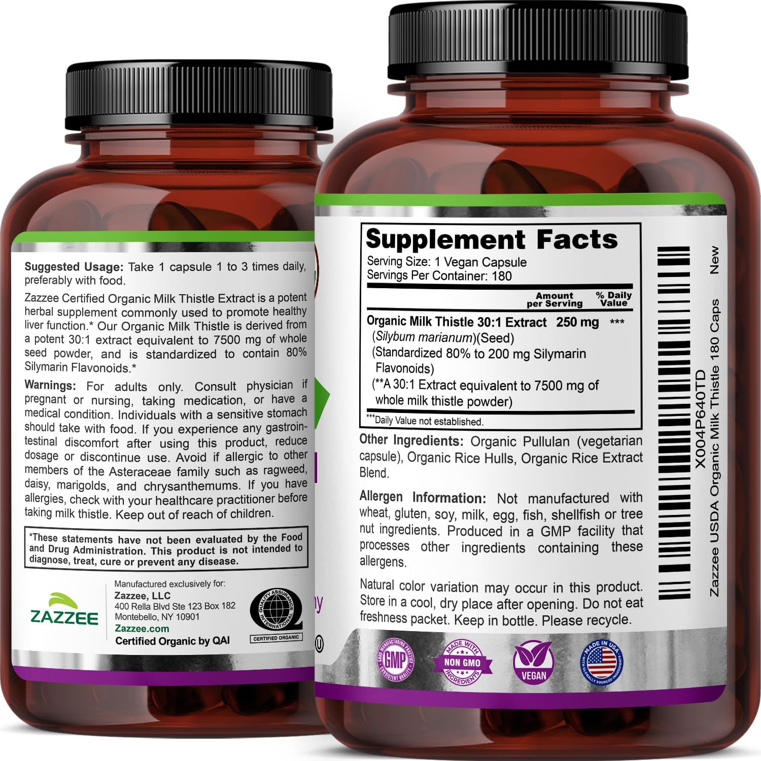 Zazzee milk thistle 30:1 extract