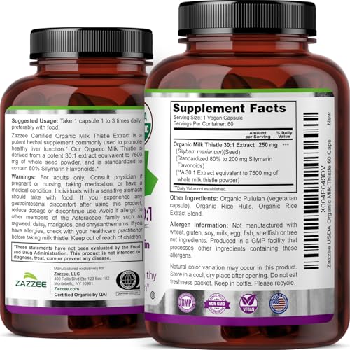 Zazzee milk thistle for vitality