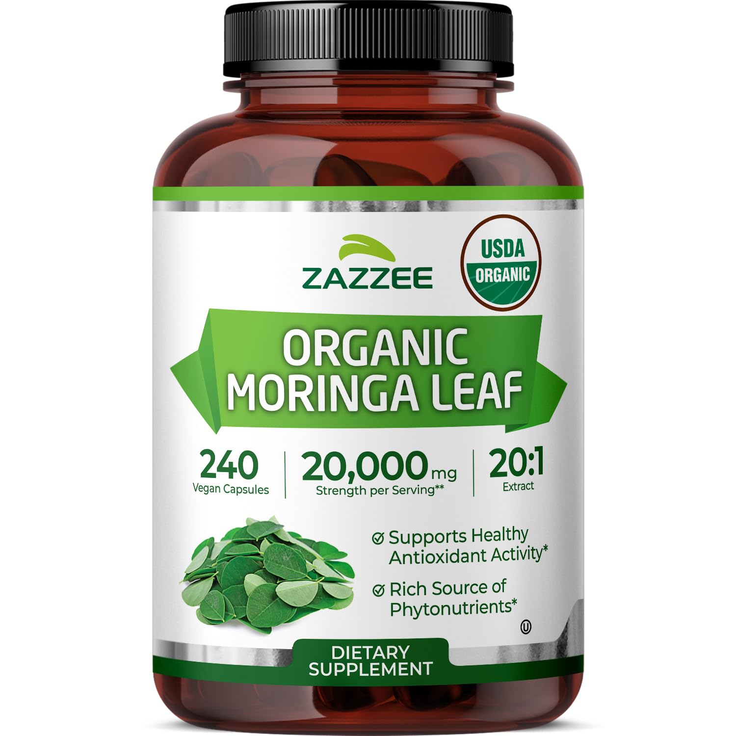 Zazzee moringa leaf extract capsules