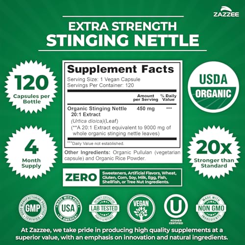 Zazzee nettle extract made in Canada