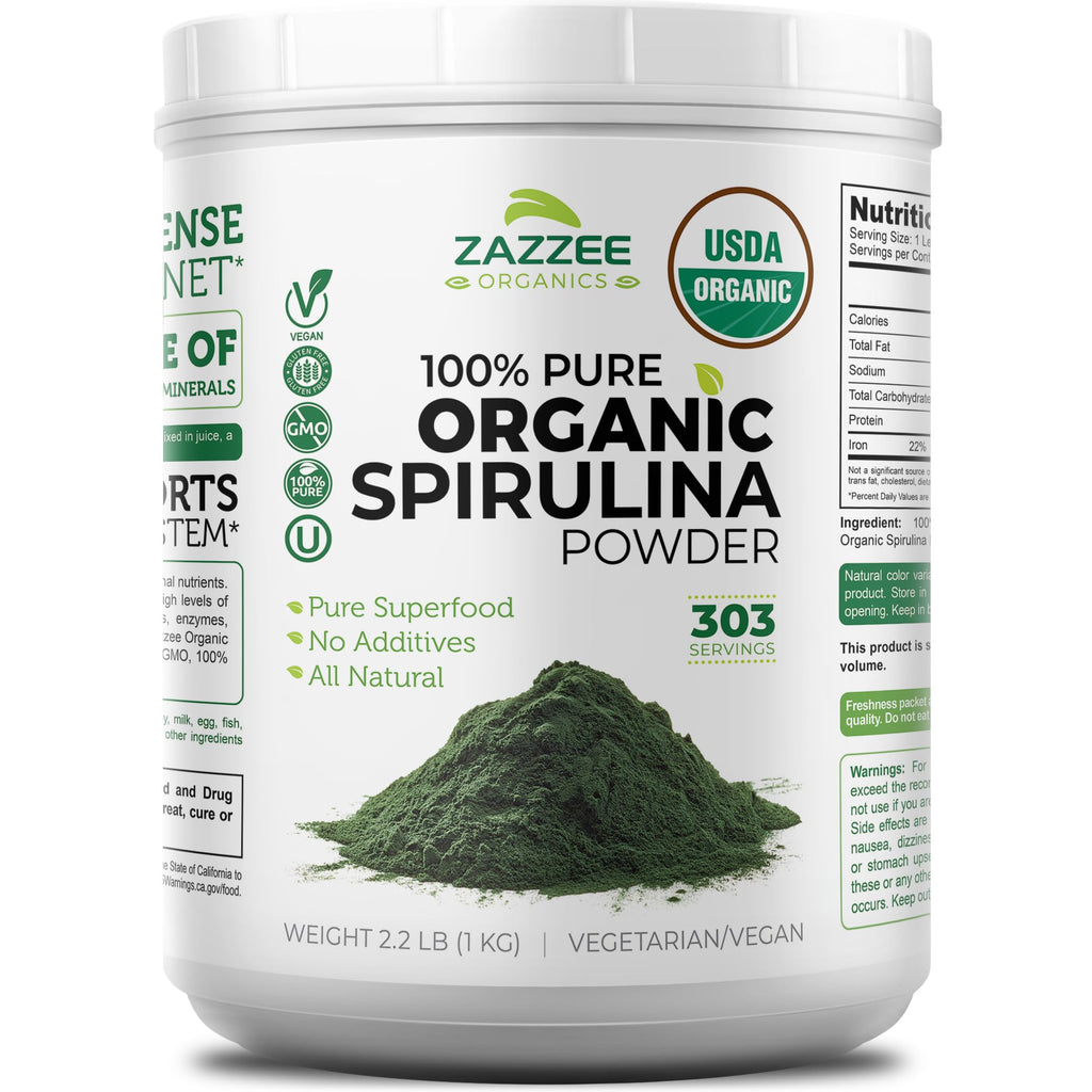Zazzee organic spirulina powder benefits