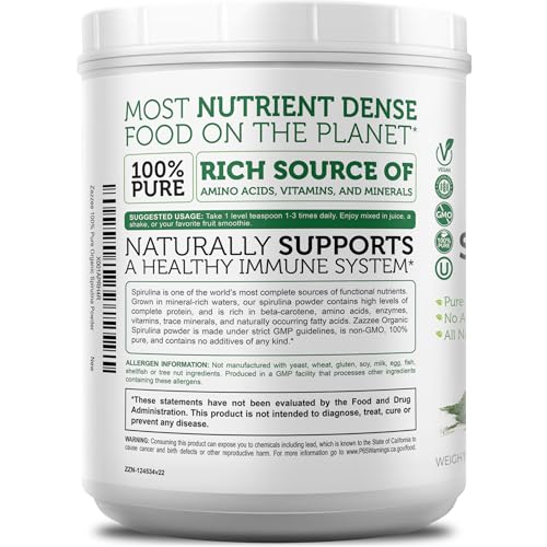 Zazzee spirulina for overall vitality