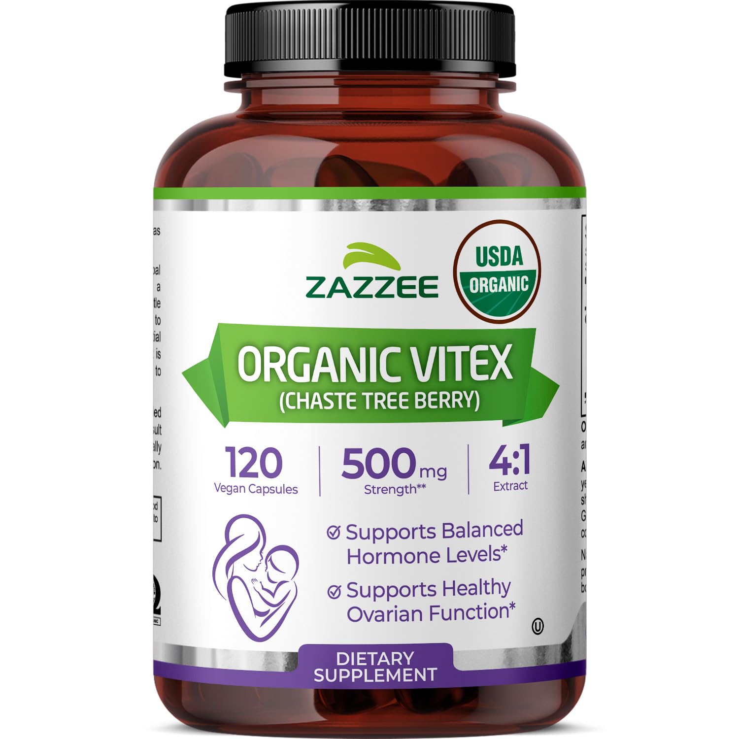 Zazzee Vitex Chasteberry capsules for menopause relief