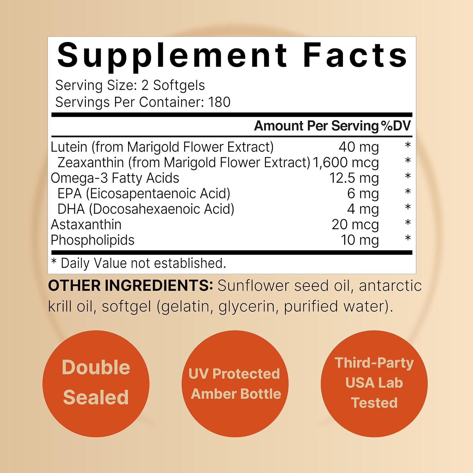 Zeaxanthin 1,600 mcg vision support