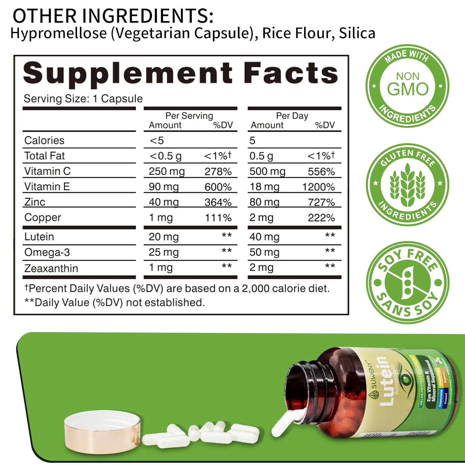 Zeaxanthin capsules for eye health