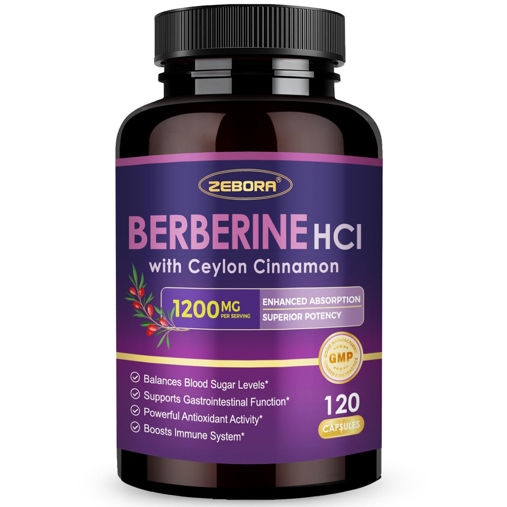 ZEBORA berberine HCl 1200 mg capsules