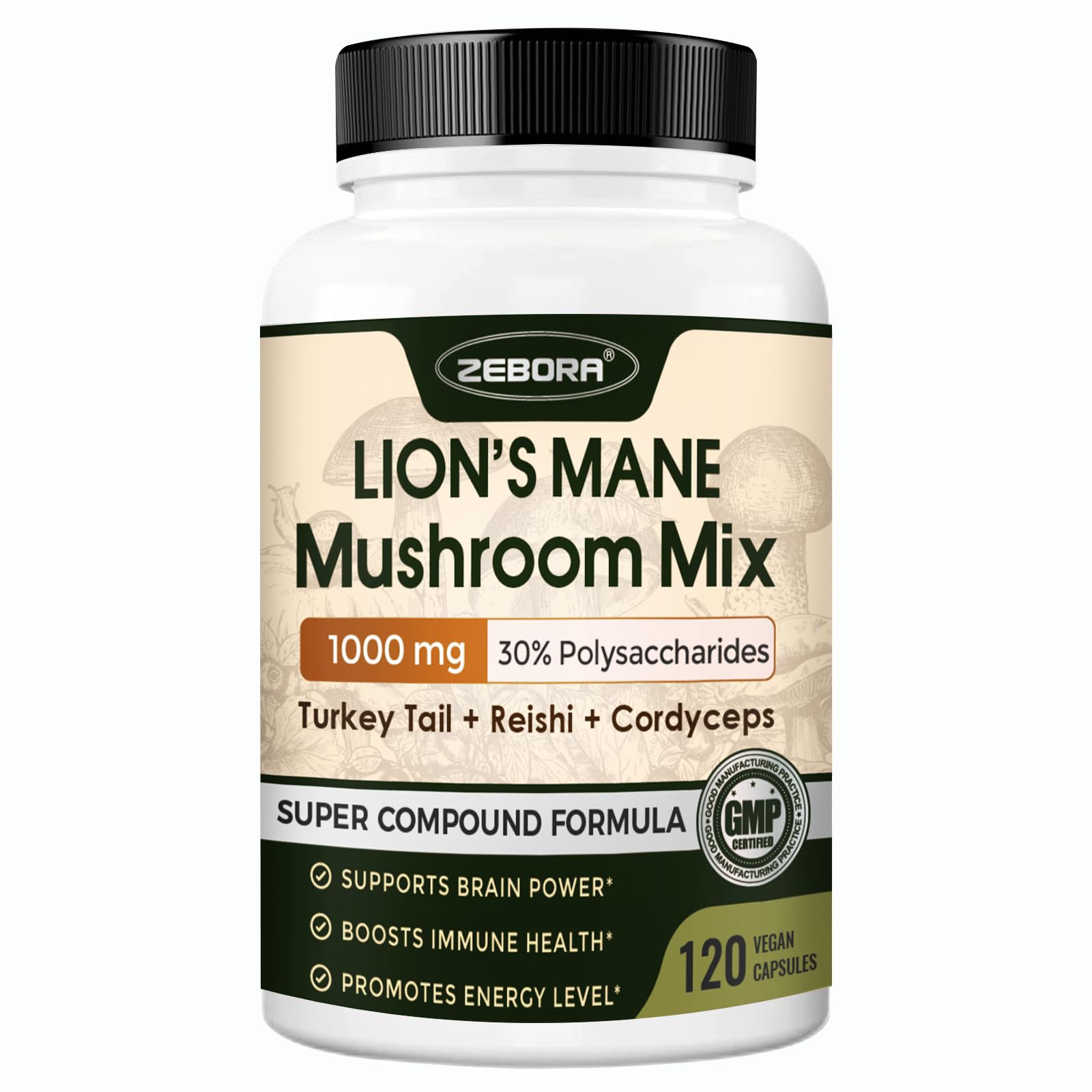 ZEBORA mushroom capsules for focus