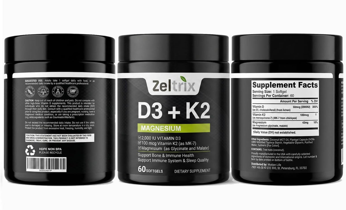 Zeltrix Vitamin D3 K2 for energy