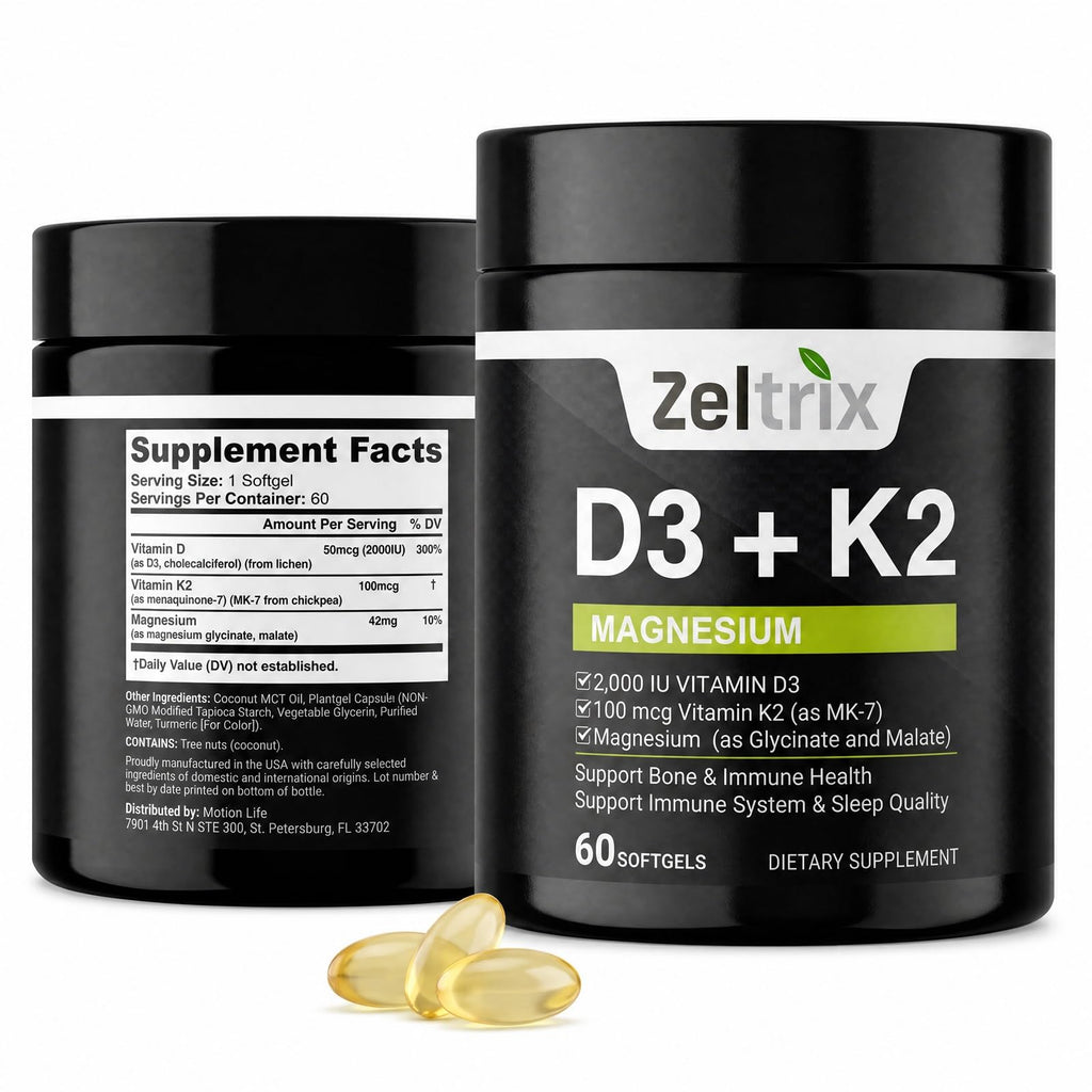 Zeltrix Vitamin D3 K2 softgels