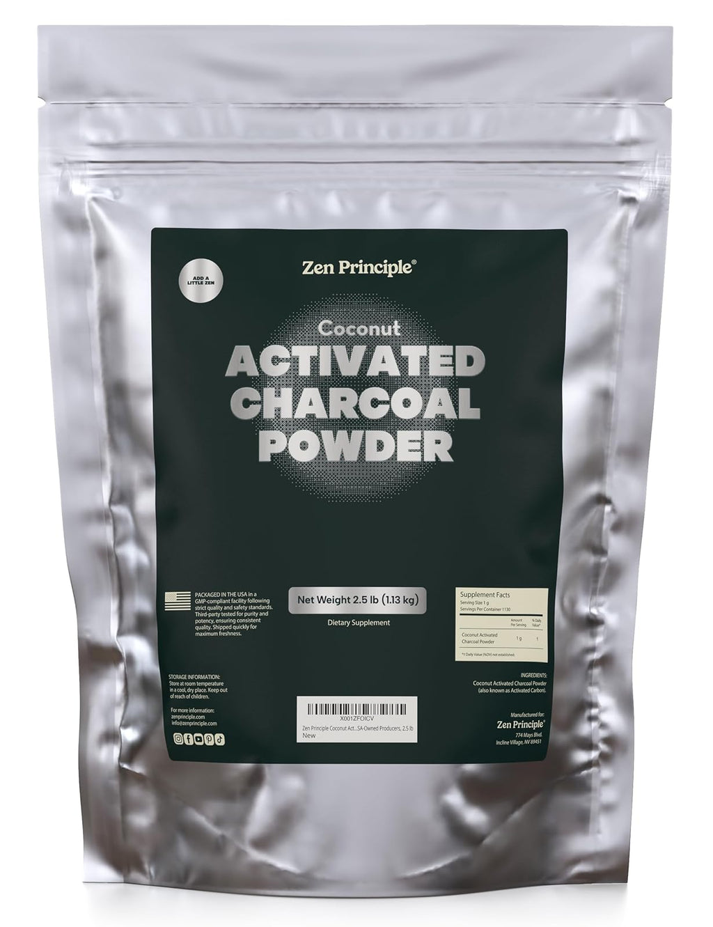 Zen Principle coconut activated charcoal powder