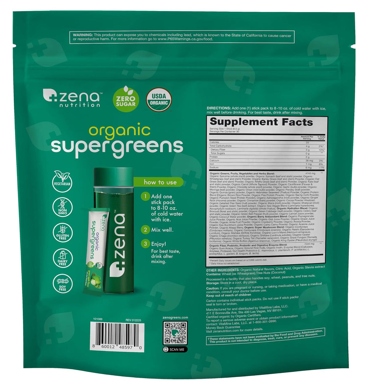 Zena Nutrition nutrient-rich greens