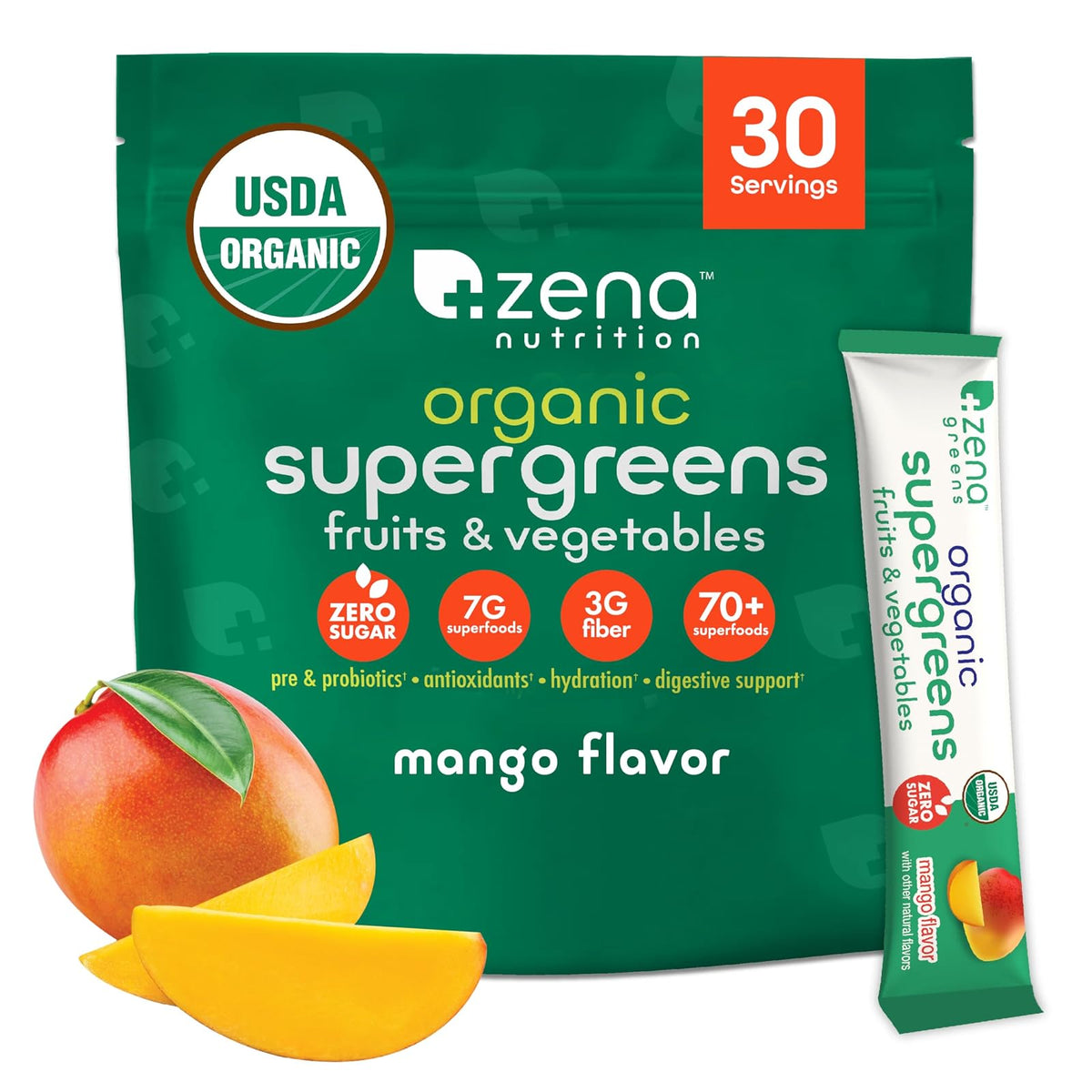 Zena Nutrition organic greens powders