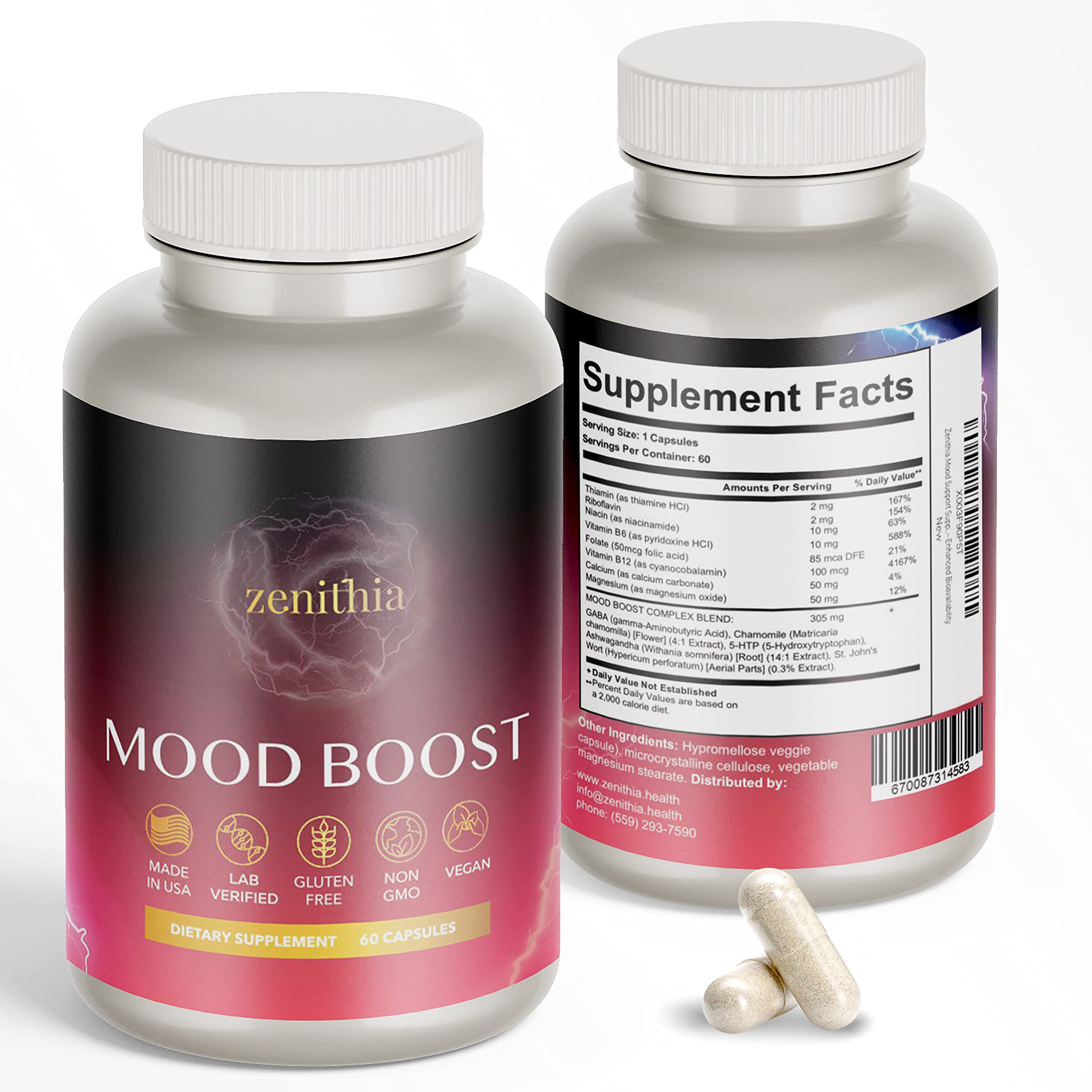 ZENITHIA Mood Boost stress relief capsules