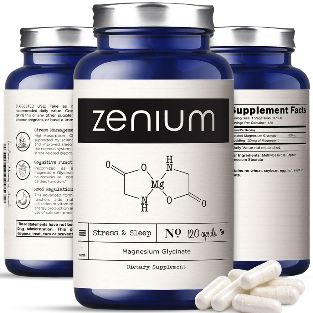 Zenium magnesium glycinate capsules for relaxation