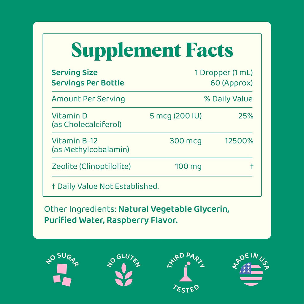 Zeolite drops for daily vitamins