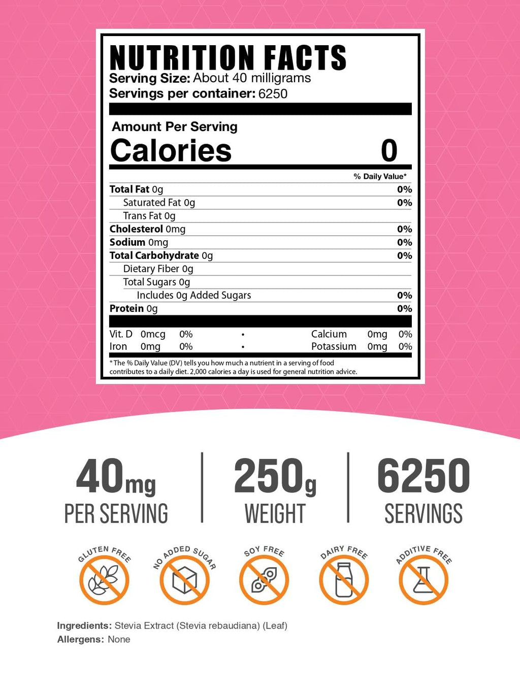 zero calorie stevia for beverages