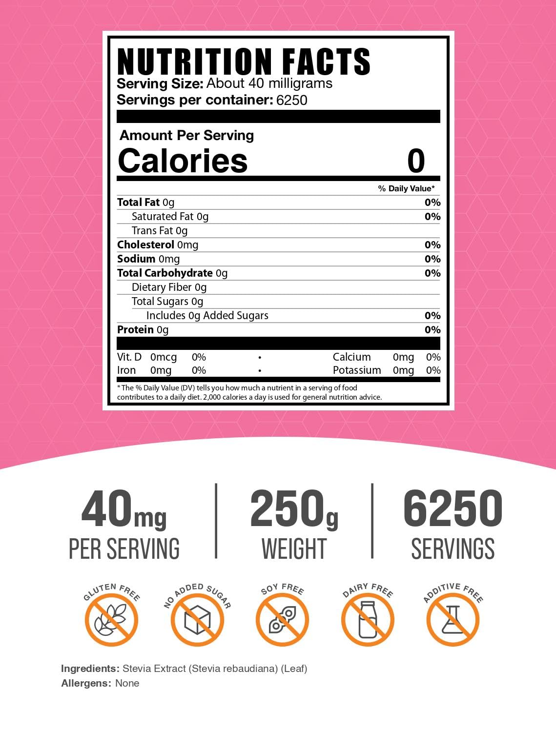 zero calorie stevia for beverages