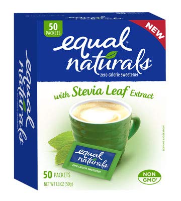 Zero calorie stevia sweetener packets