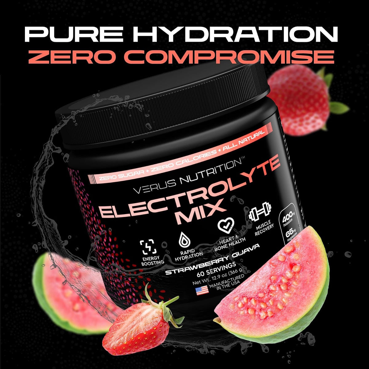 Zero sugar electrolyte powder for workouts
