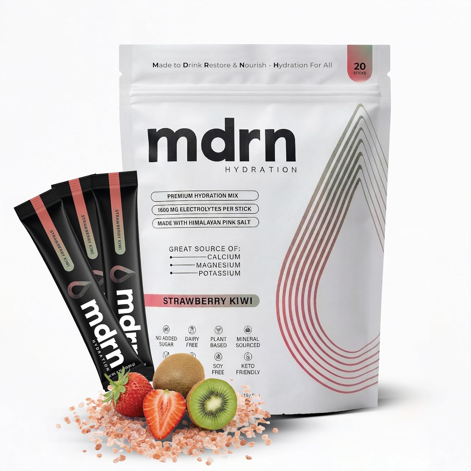 Zero Sugar electrolytes strawberry kiwi flavor