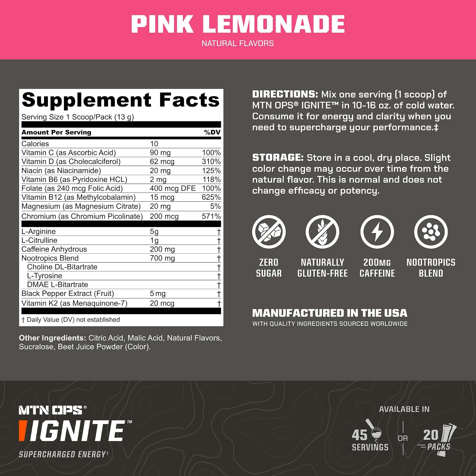 zero sugar pink lemonade flavour