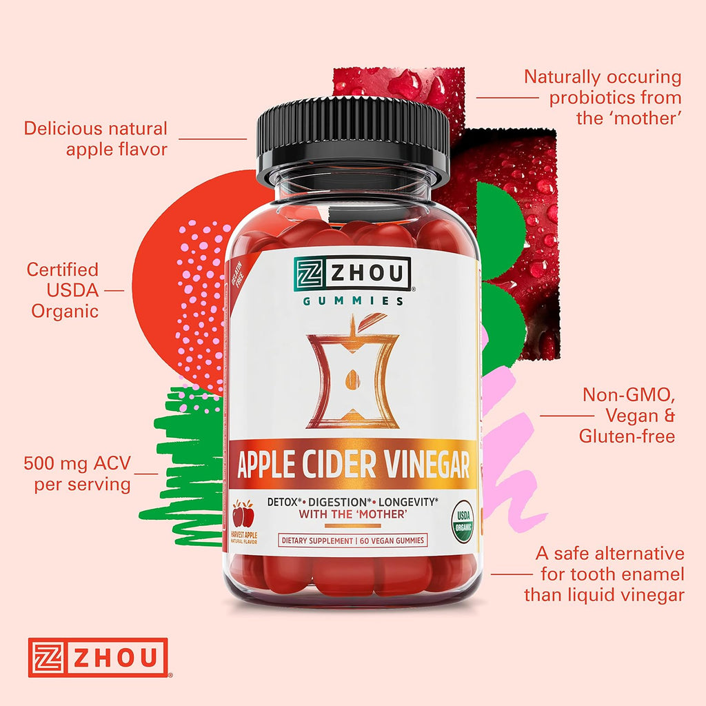 Zhou apple cider vinegar gummies for wellness
