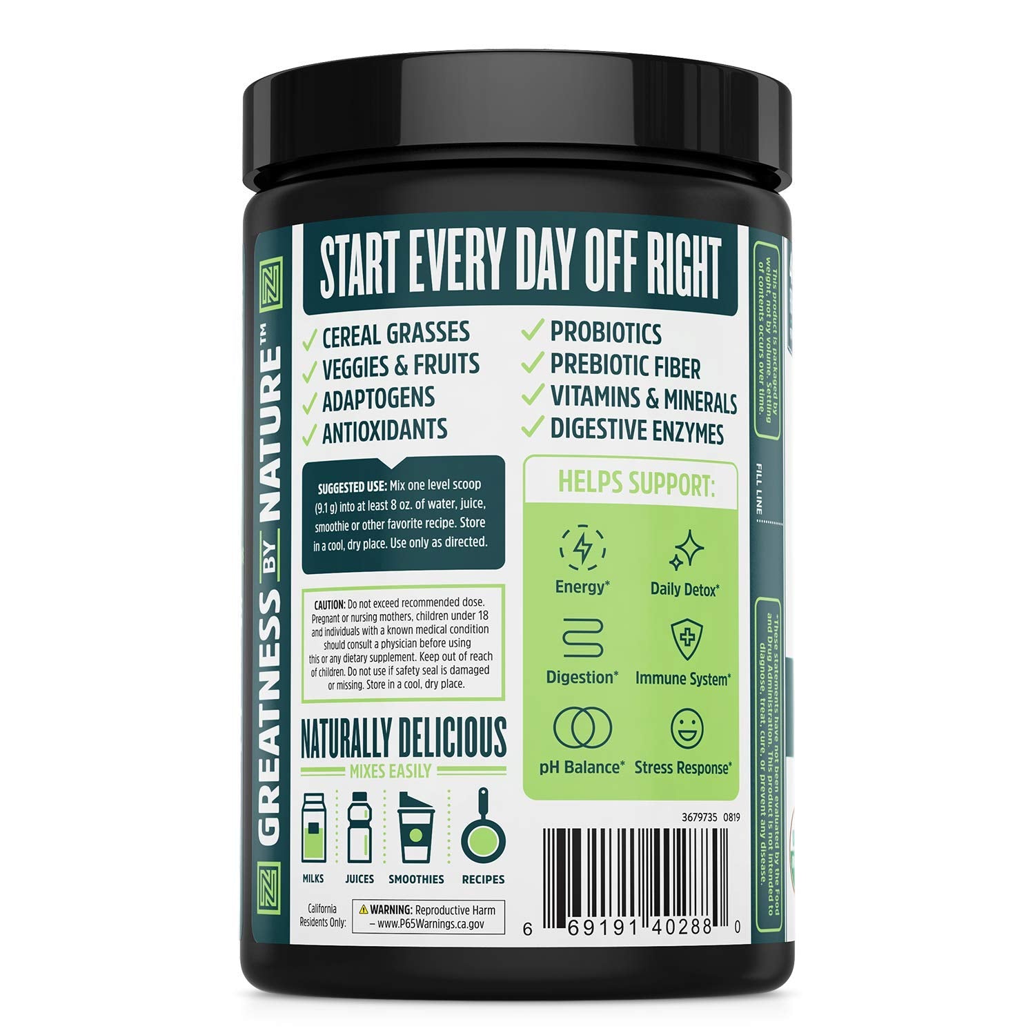 Zhou Deep Greens morning supplement