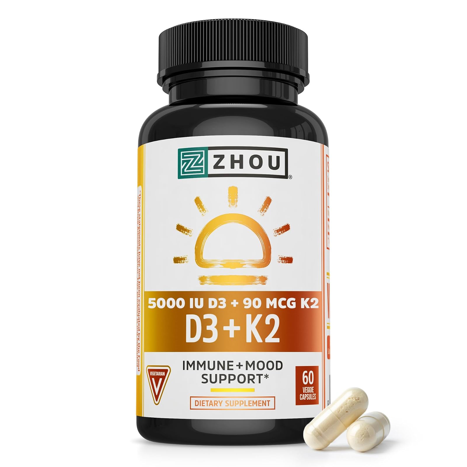 Zhou vitamin D3 K2 capsules