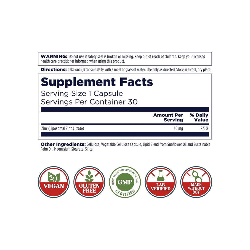 Zinc 30 mg for immune support