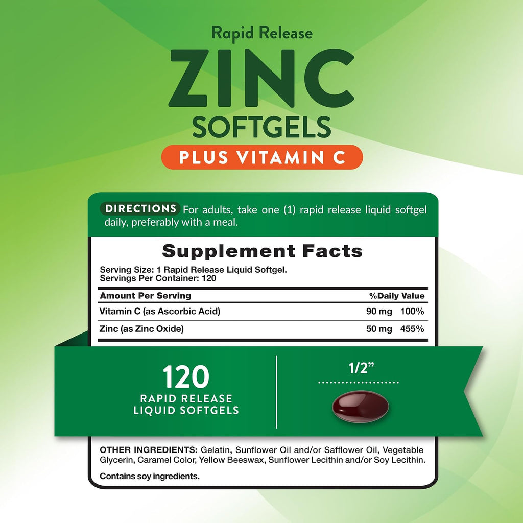 Zinc 50 mg softgels for immunity