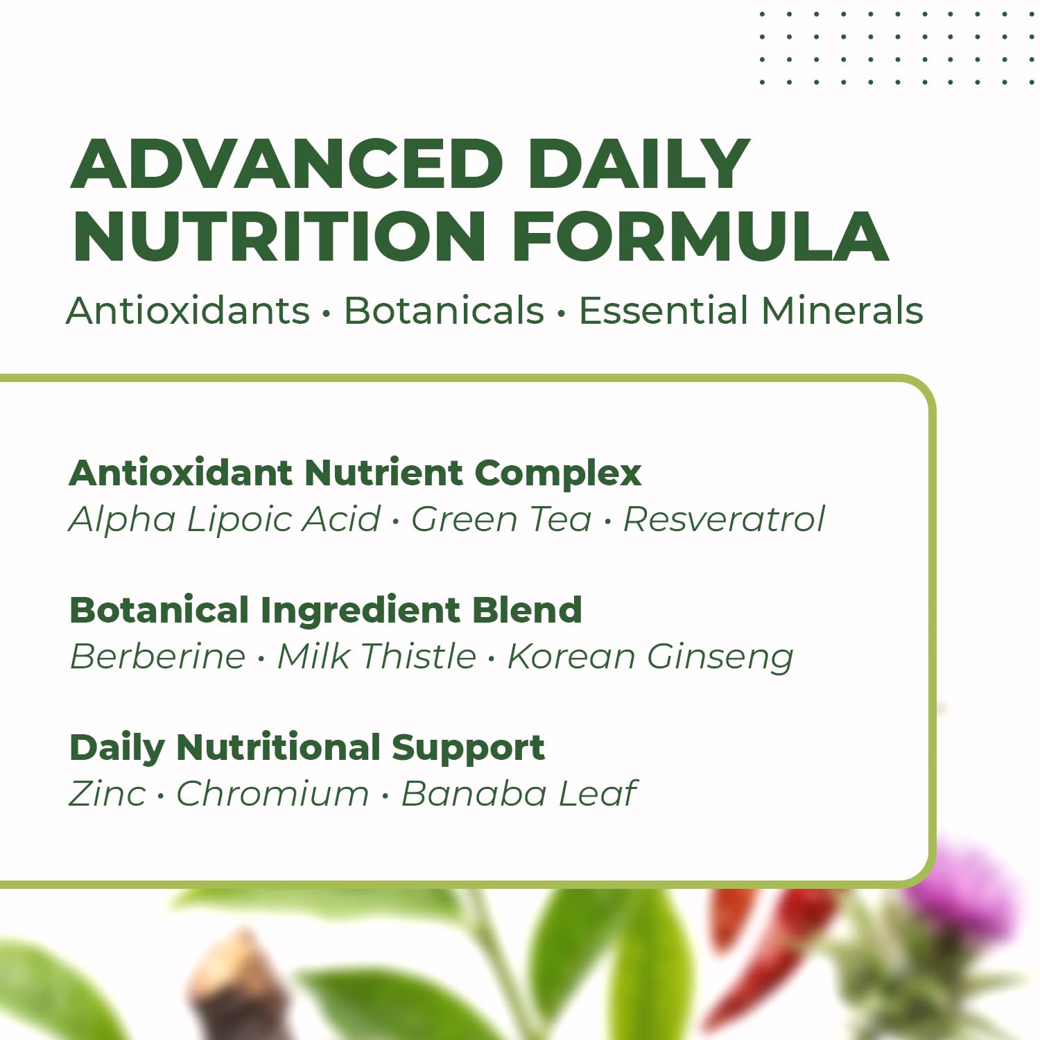 Zinc and ALA for metabolic support