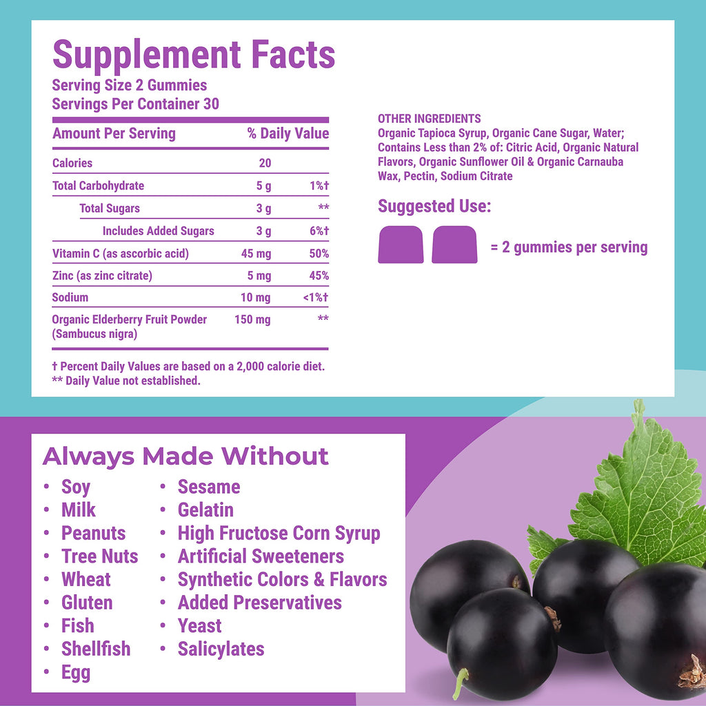 zinc and vitamin C elderberry support
