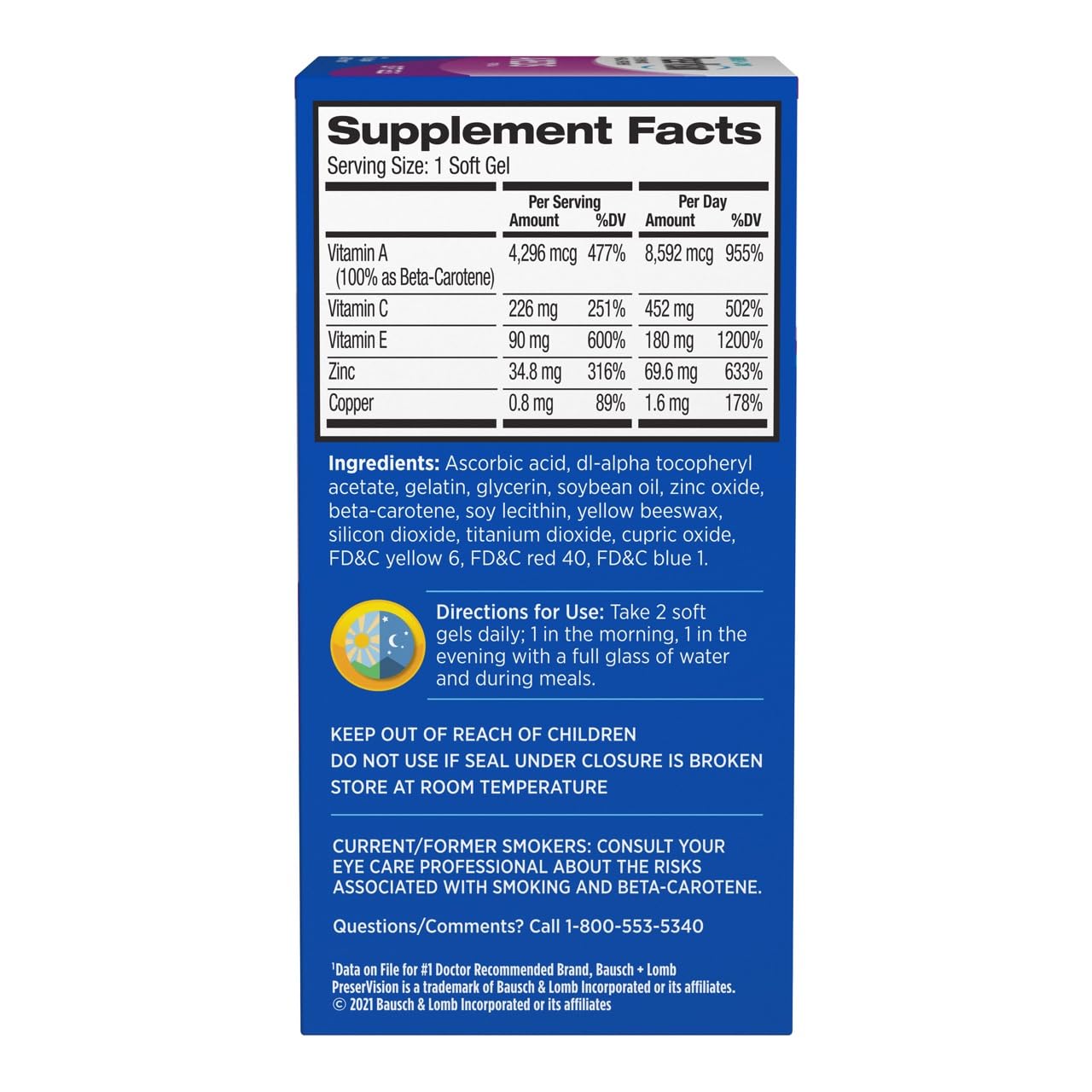Zinc and vitamin C softgels