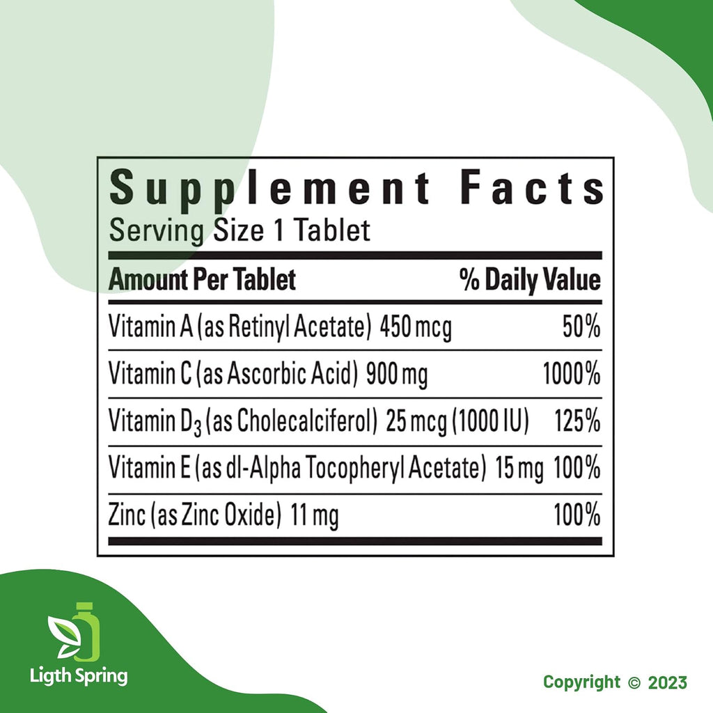 Zinc and Vitamin D3 supplement tablets
