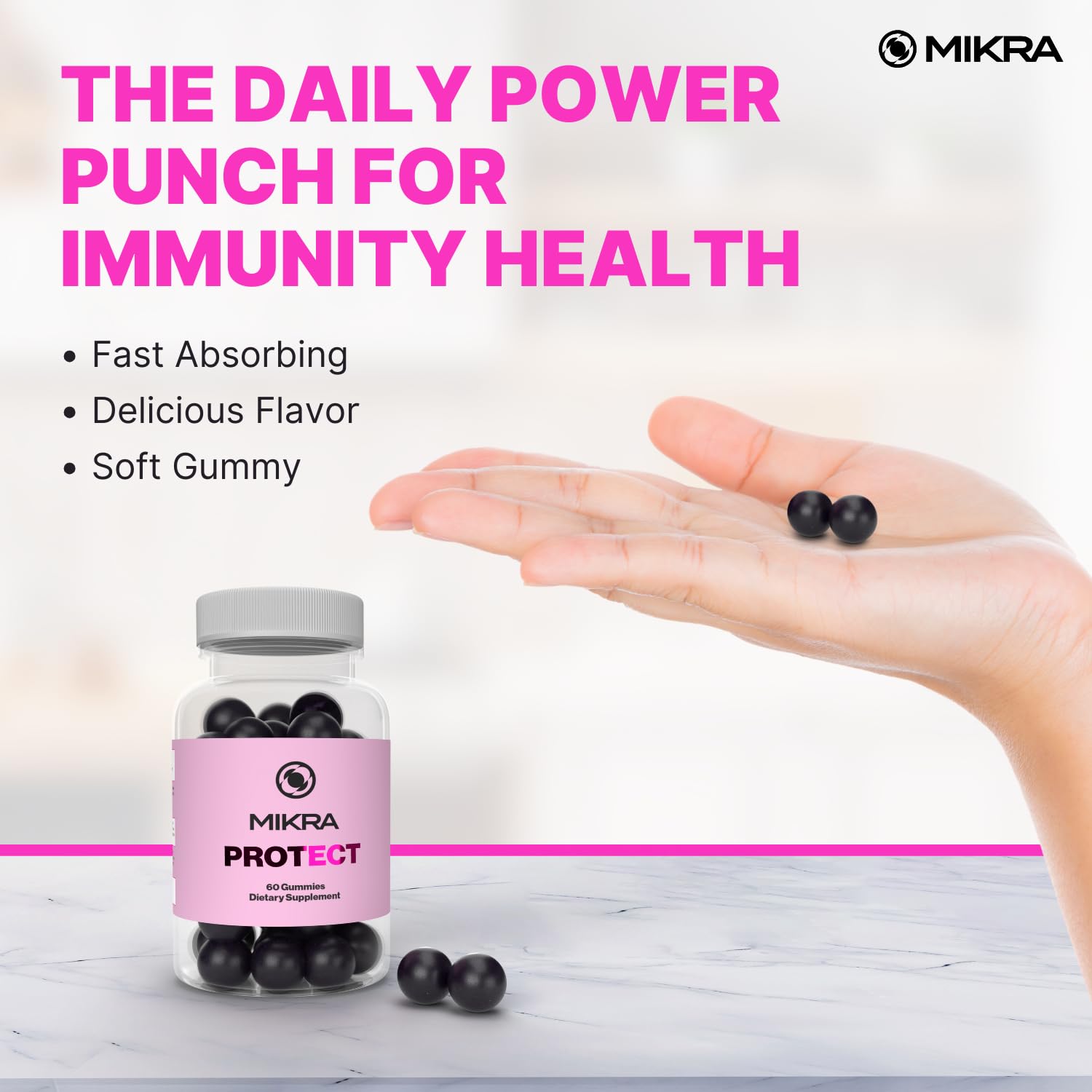 Zinc and vitamins in elderberry gummies