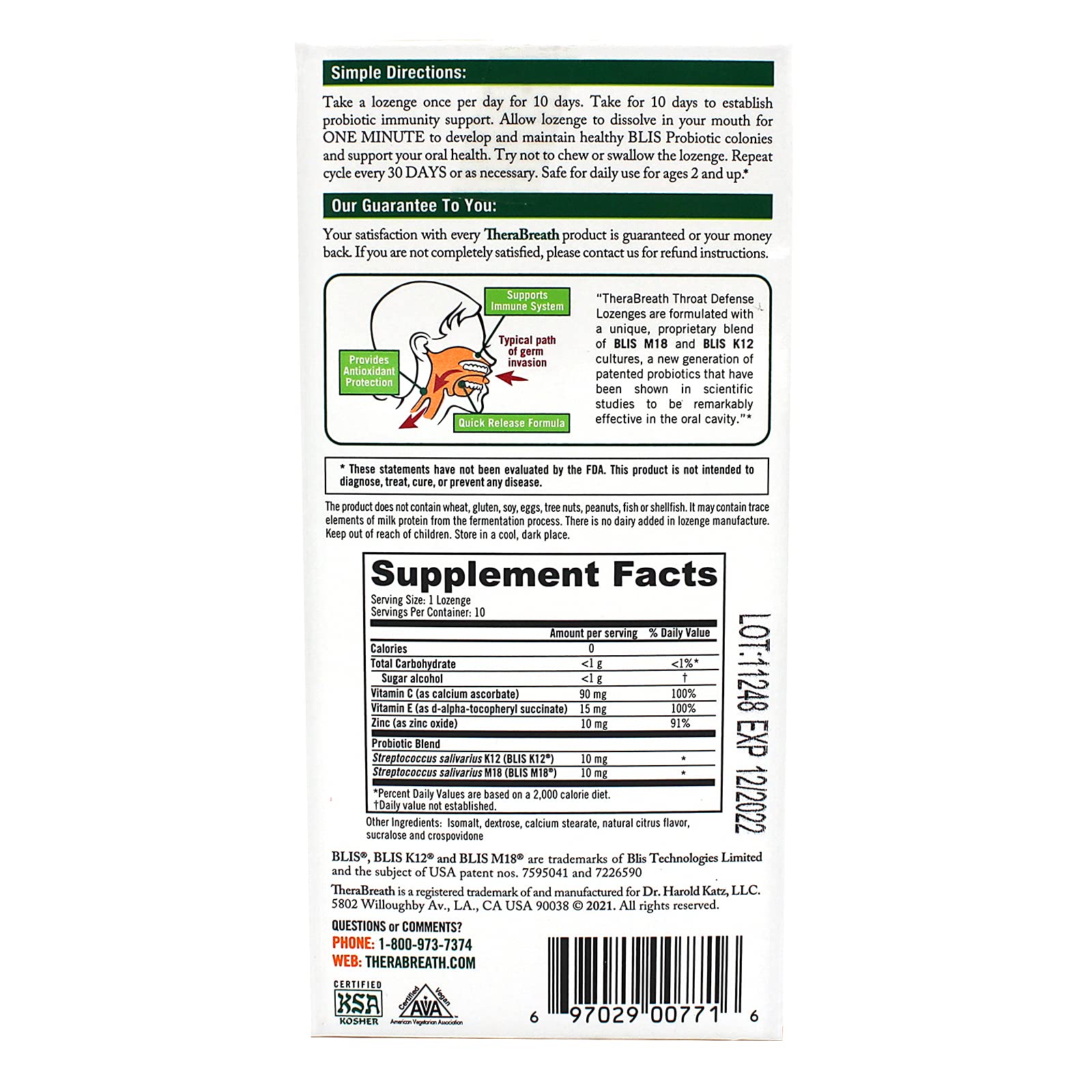 zinc blended vitamin lozenges