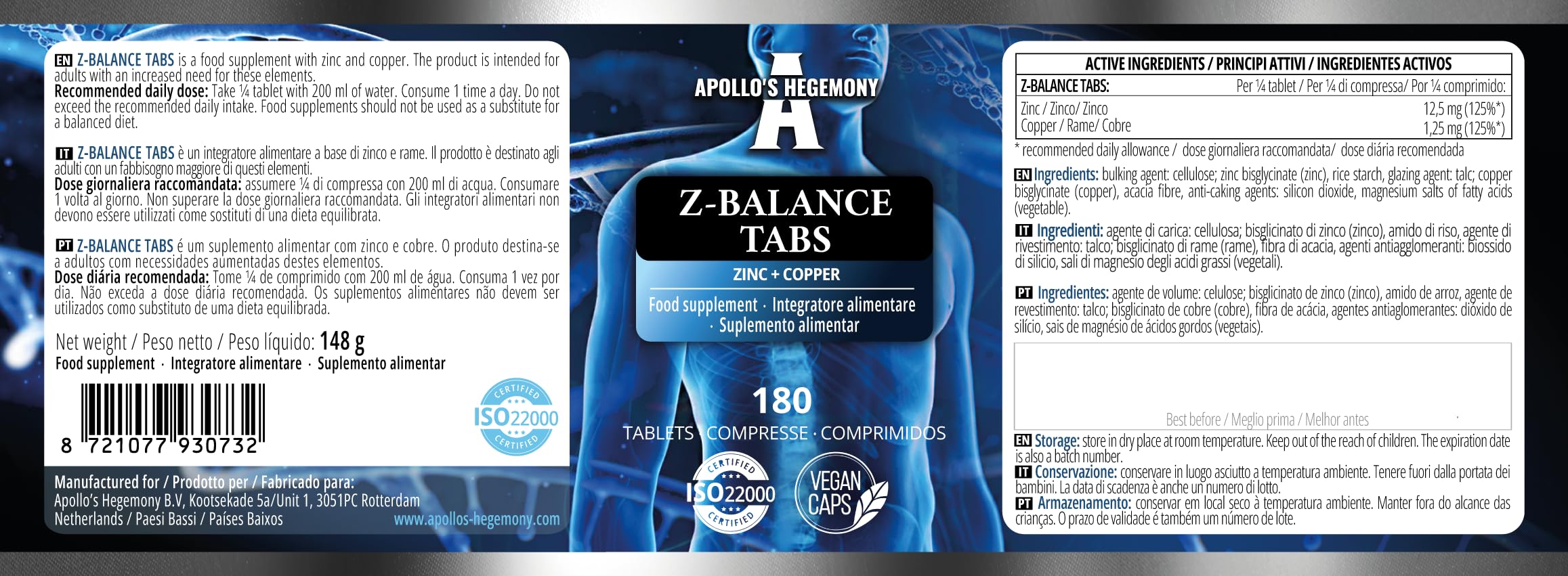 Zinc capsules for daily nutrition