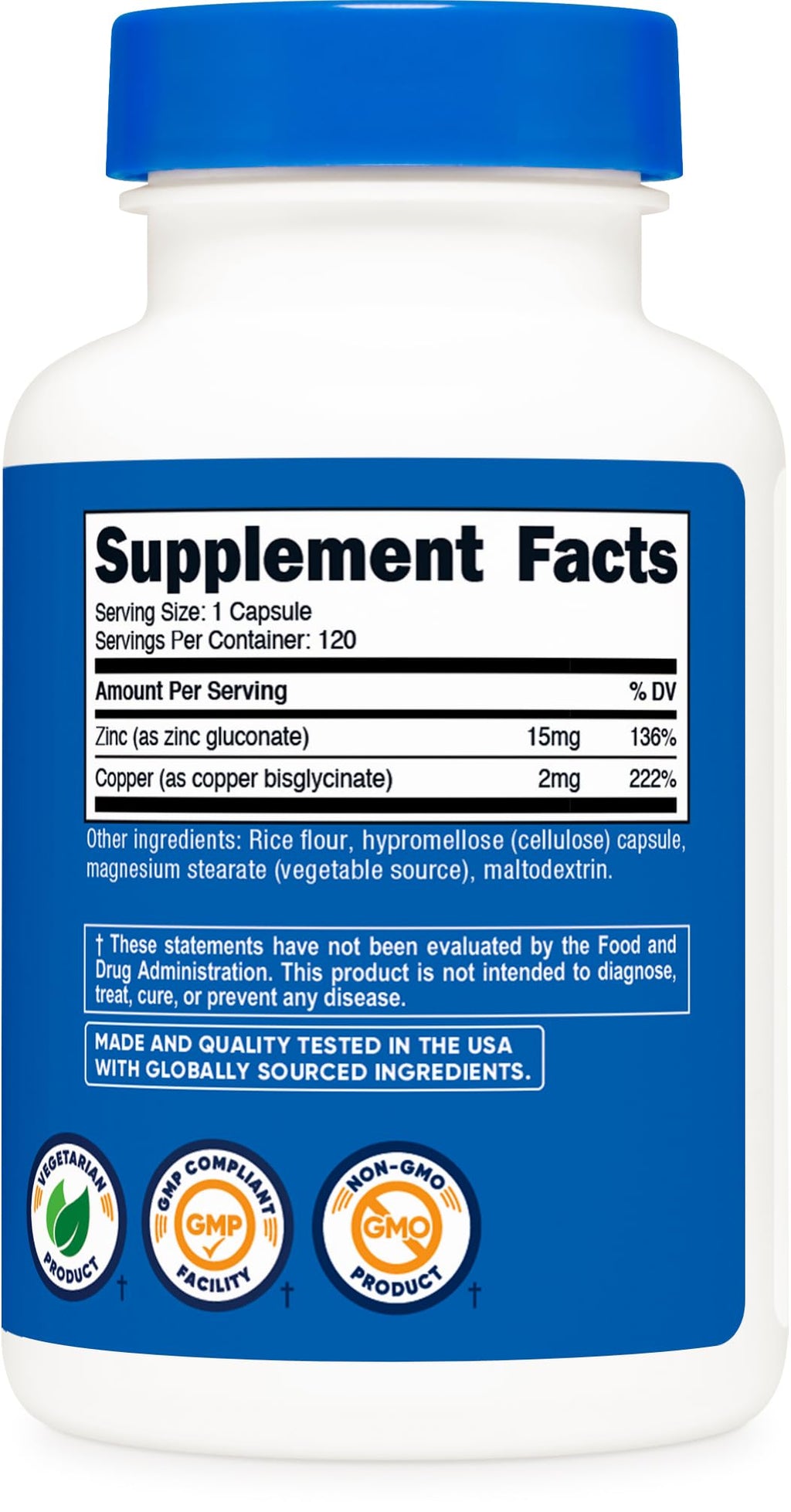 Zinc capsules for energy support
