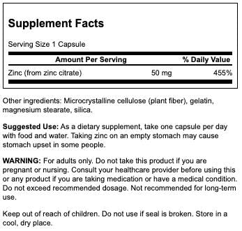 Zinc capsules for immune support