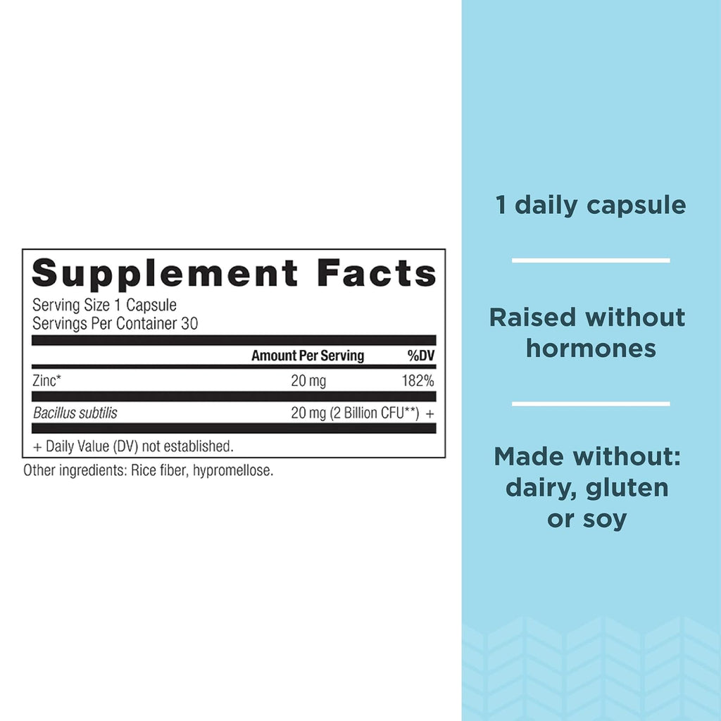 Zinc capsules for immune support