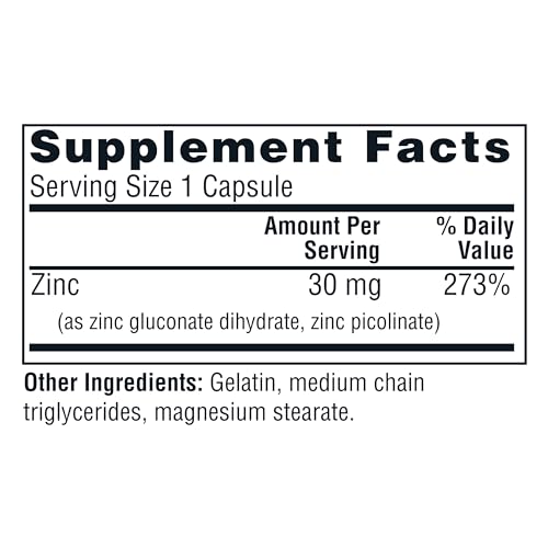Zinc capsules for overall health benefits