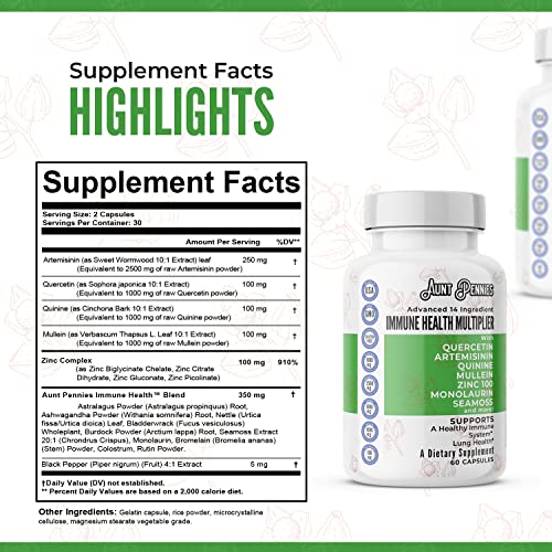 Zinc capsules with mullein and quinine