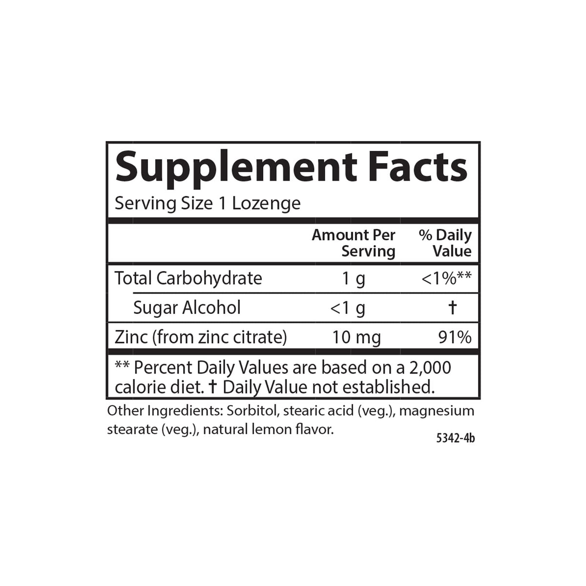 Zinc Citrate lemon flavour for refreshing taste