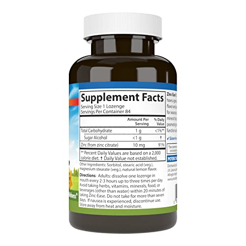 Zinc citrate lozenges for immune support