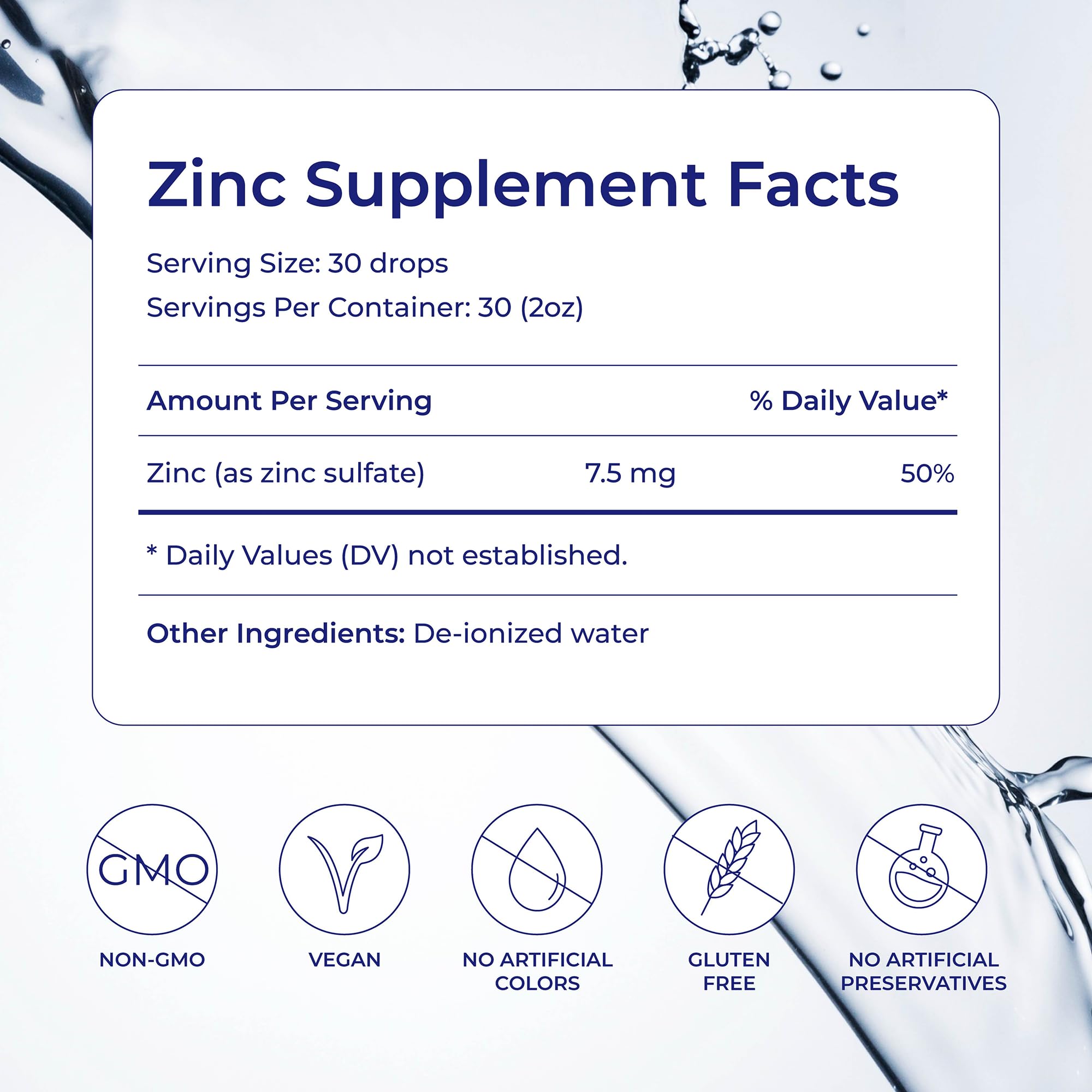 Zinc drops for hair vitality
