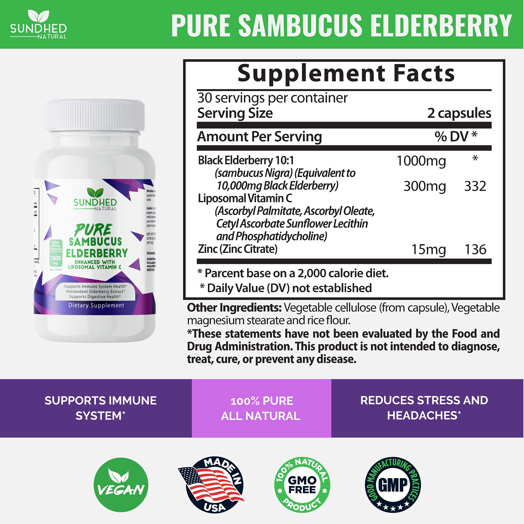 zinc enriched elderberry supplement capsules