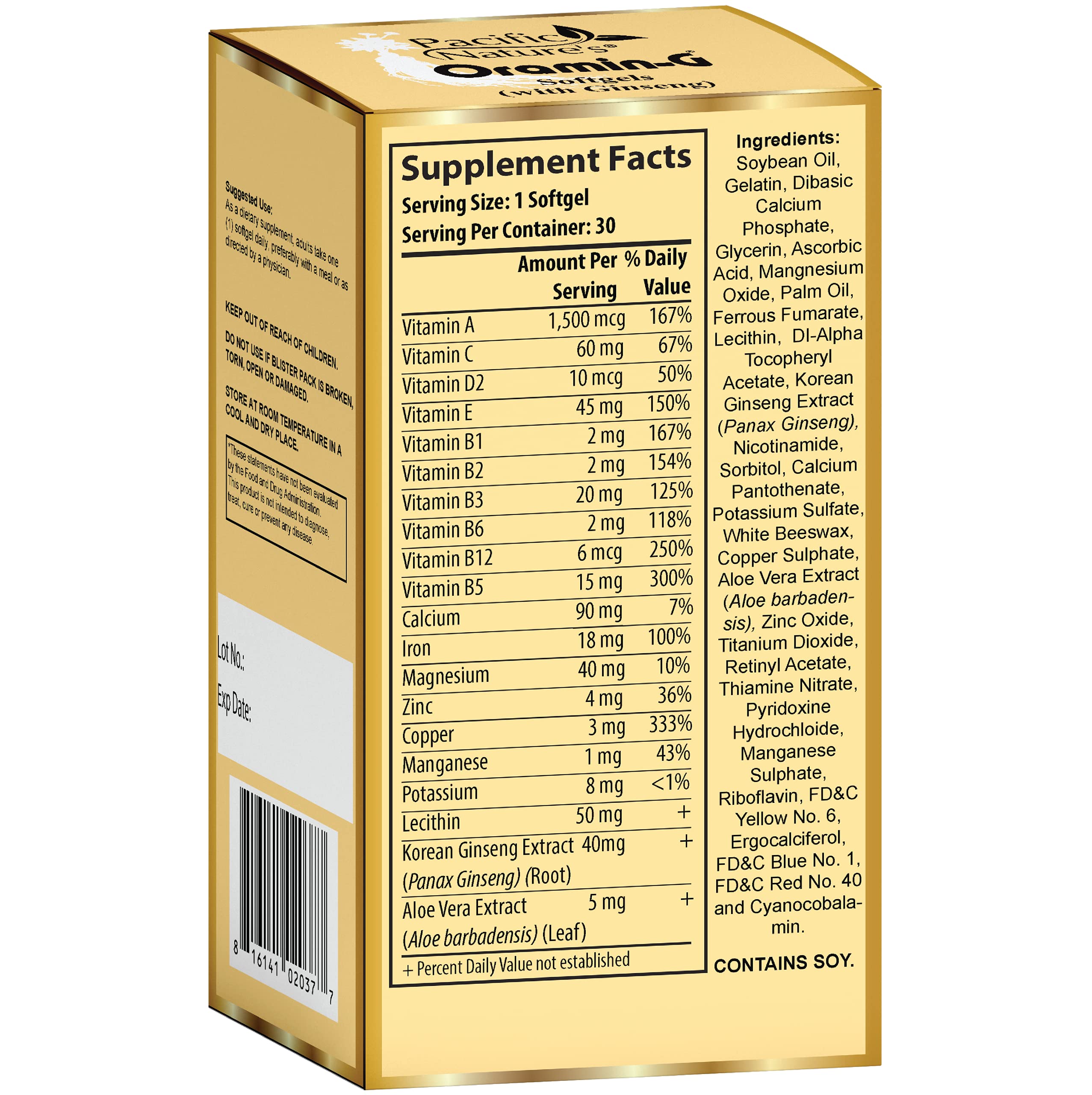 Zinc enriched ginseng formula